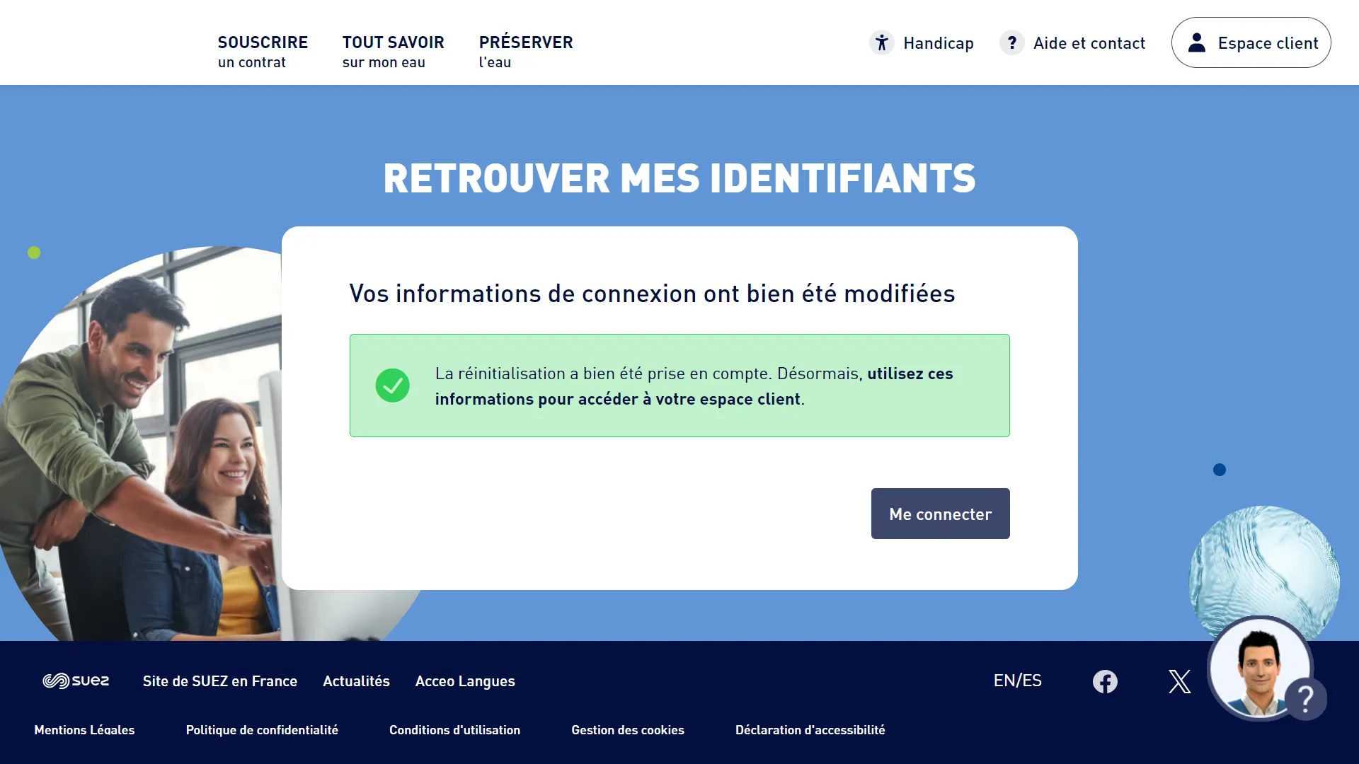 Modifier ou récupérer mon identifiant - SUEZ